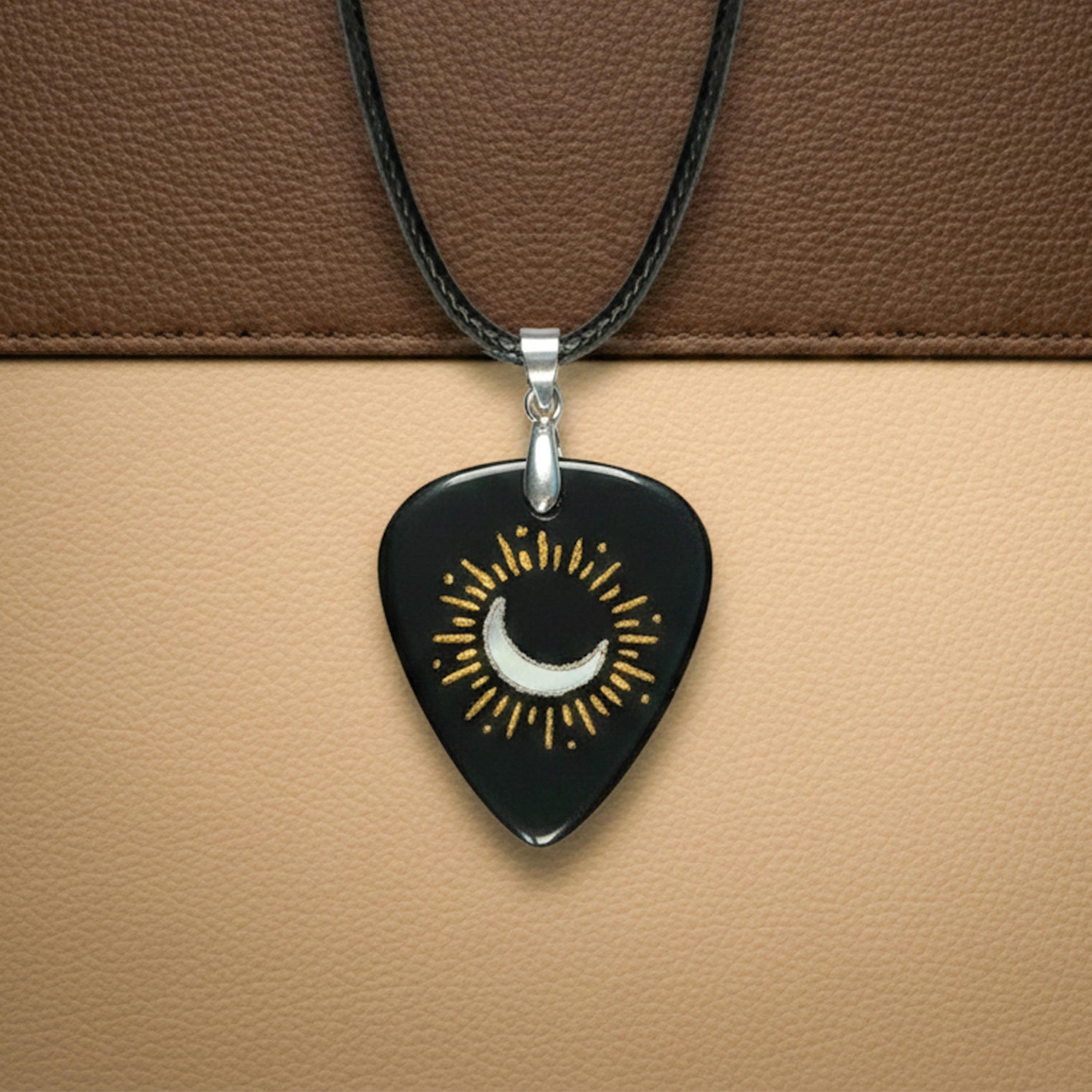 Moon & Sun Abalone Pick Pendant | Wood Gift | PickandCase